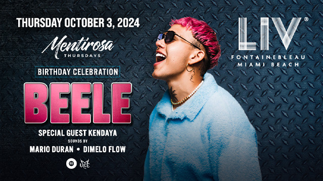 Beele at LIV Nightclub Miami, Thu, Oct 3