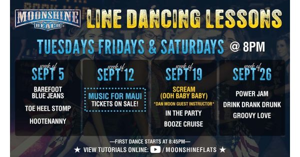 Line Dancing Lessons at Moonshine Beach - Moonshine Beach